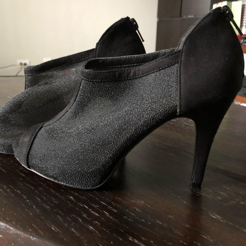 Sexy Black Wire Mesh Heels - Gem